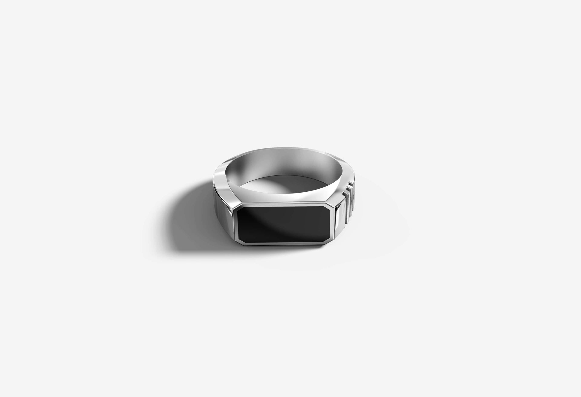 Buy Cronus Ring in 925 Sterling Silver with Black Ceramic Online - AYA'S